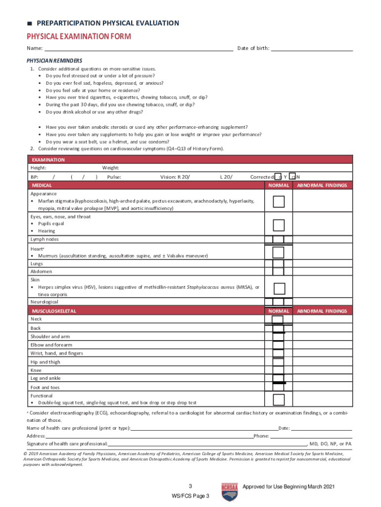 Fillable Online www.rainier.wednet.educmslibPreparticipation Physical ...