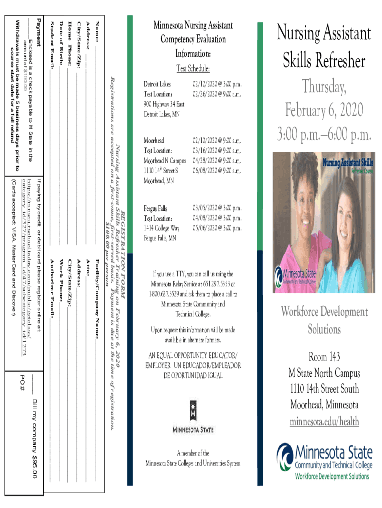 Fillable Online Nursing Assistant Skills Refresher Fax Email Print ...