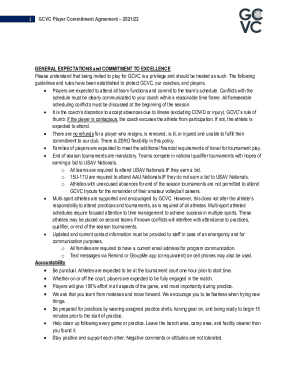 Fillable Online GCVC Player Commitment Agreement Fax Email Print ...