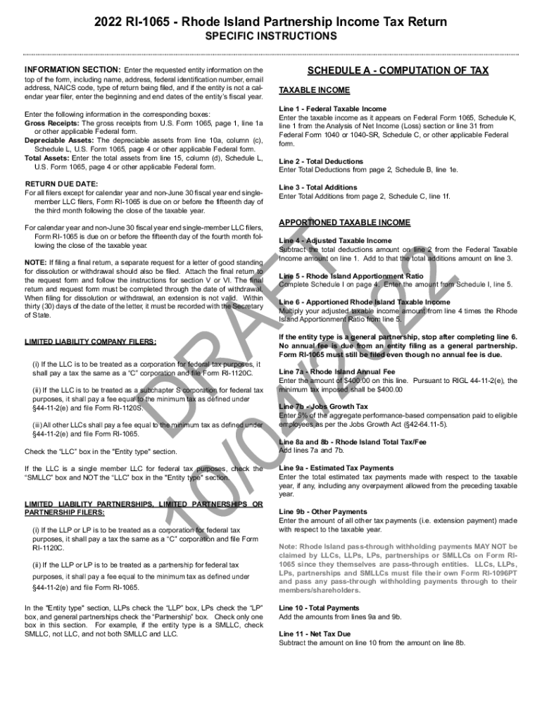 Fillable Online tax ri 2019 RI-1065 - Rhode Island Partnership Income ...