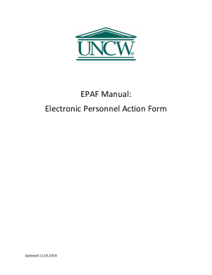 Fillable Online EPAF Manual: Electronic Personnel Action Form Fax Email ...