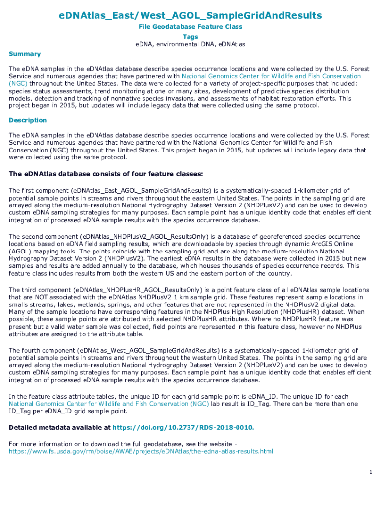 Fillable Online General Metadata document for the Aqutic eDNAtlas geodatabase Fax Email Print ...