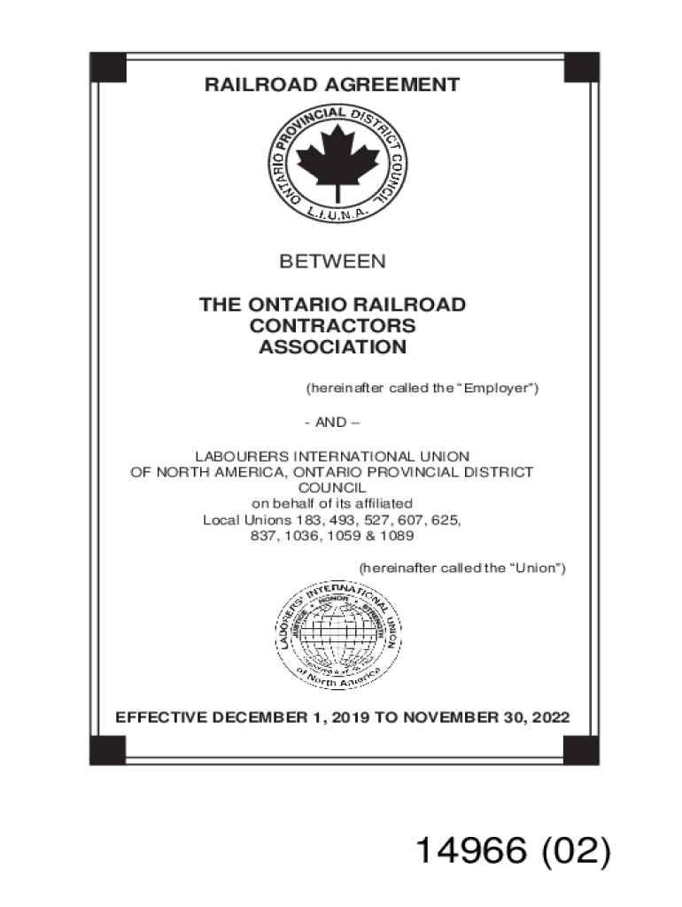 Fillable Online RAILROAD AGREEMENT Fax Email Print - pdfFiller