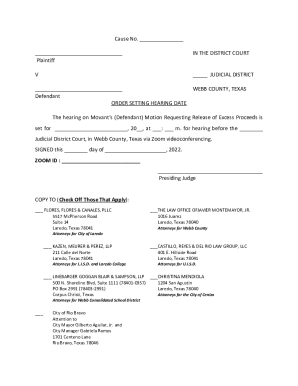 Fillable Online Order Setting Hearing Date (Pro Se).docx Fax Email ...