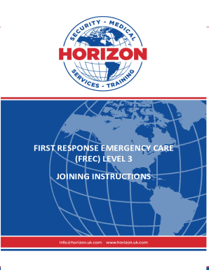 Fillable Online FIRST RESPONSE EMERGENCY CARE (FREC) LEVEL 3 JOINING ...