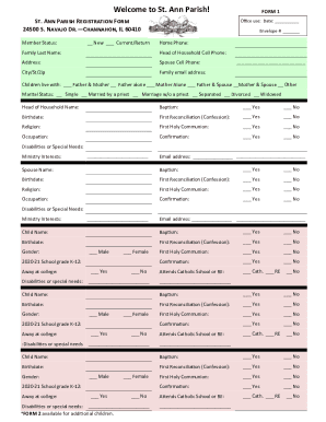 Fillable Online Saint Anne's Catholic CommunityA Roman Catholic Church In Barrington ... Fax ...