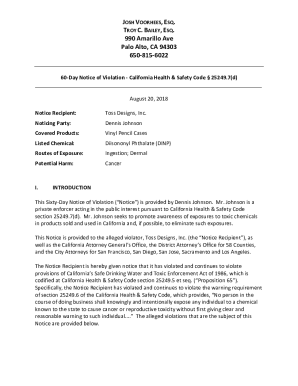 Fillable Online oag ca Proposition 65 Enforcement Reporting - Attorney ...
