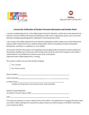 Fillable Online www.yrdsb.caDocumentsFOR-StudentInformationConsentUse ...