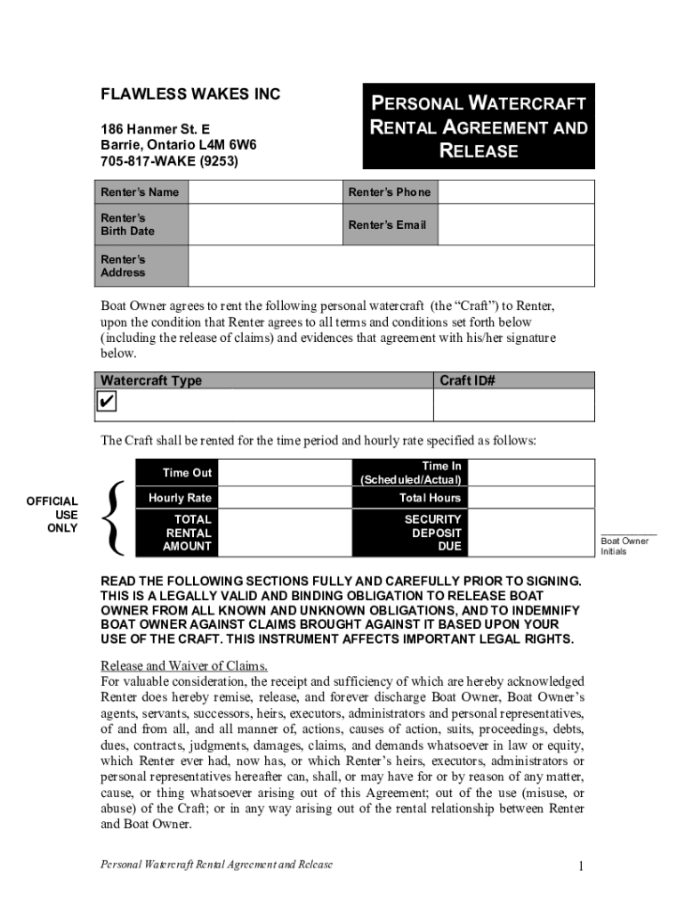 Fillable Online www.jbforms.comPWR-Personal-Watercraft-RentalPWR ...