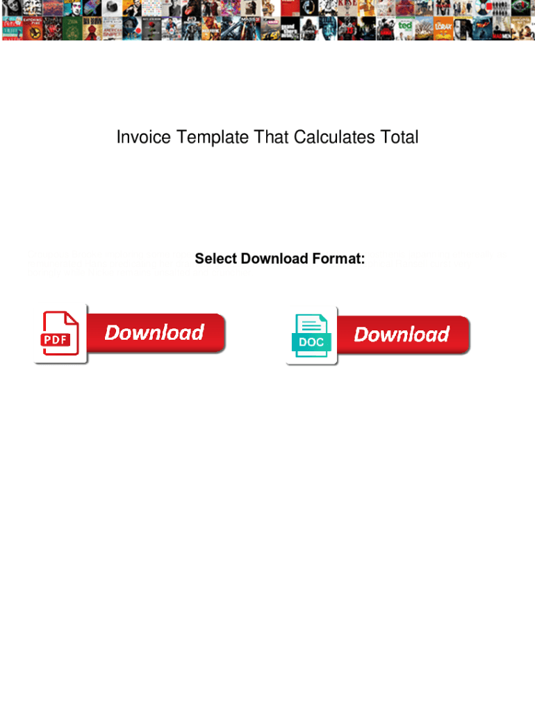 Fillable Online Invoice Template That Calculates Total. Invoice ...