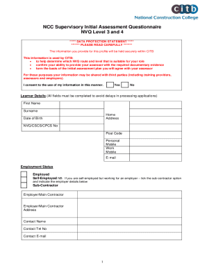 Fillable Online CITB SKILLMATCH PROFILE FORM Fax Email Print - pdfFiller