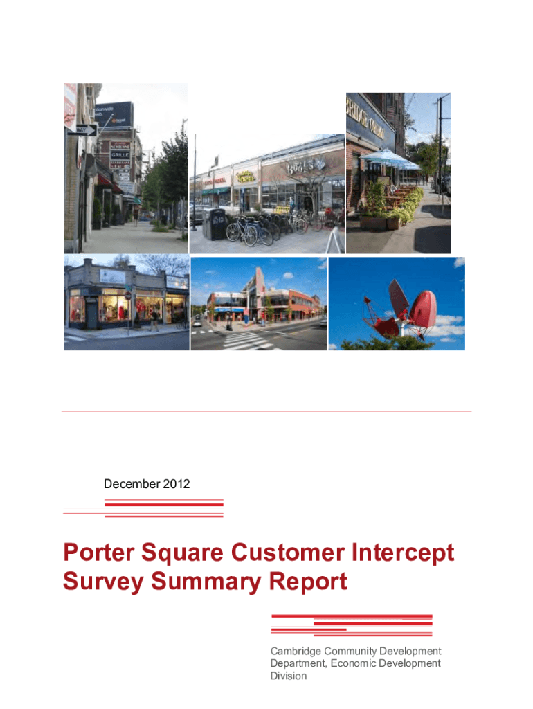 Fillable Online Porter Square Customer Intercept Survey Summary Report ...