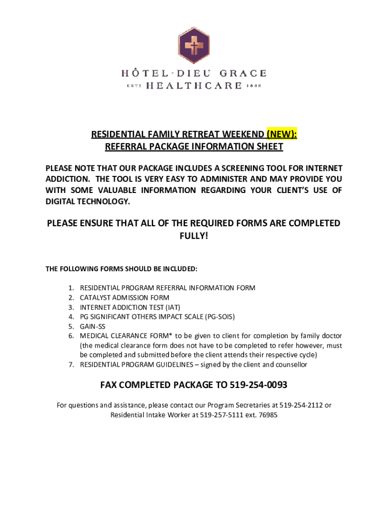 Fillable Online Christian Family Retreats - RetreathoodRetreat ...