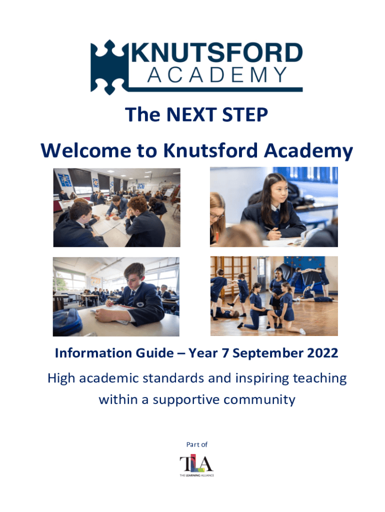 Fillable Online The NEXT STEP Welcome to Knutsford Academy - Schudio ...