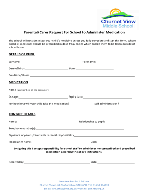 Fillable Online cvm.ttlt.org.uk10Medicine-consent-formParental/Carer ...