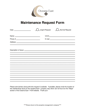 Fillable Online Sample Letter: Requesting Maintenance for Your ...