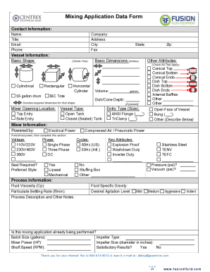 Fillable Online Mixing Application Data Form Fax Email Print - pdfFiller