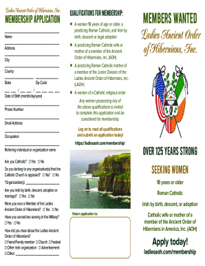 Fillable Online membership application members wanted Ladies Ancient ...