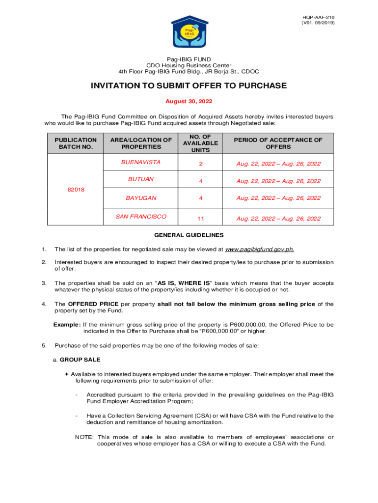 Fillable Online Purchase of the said properties may be one of the ...