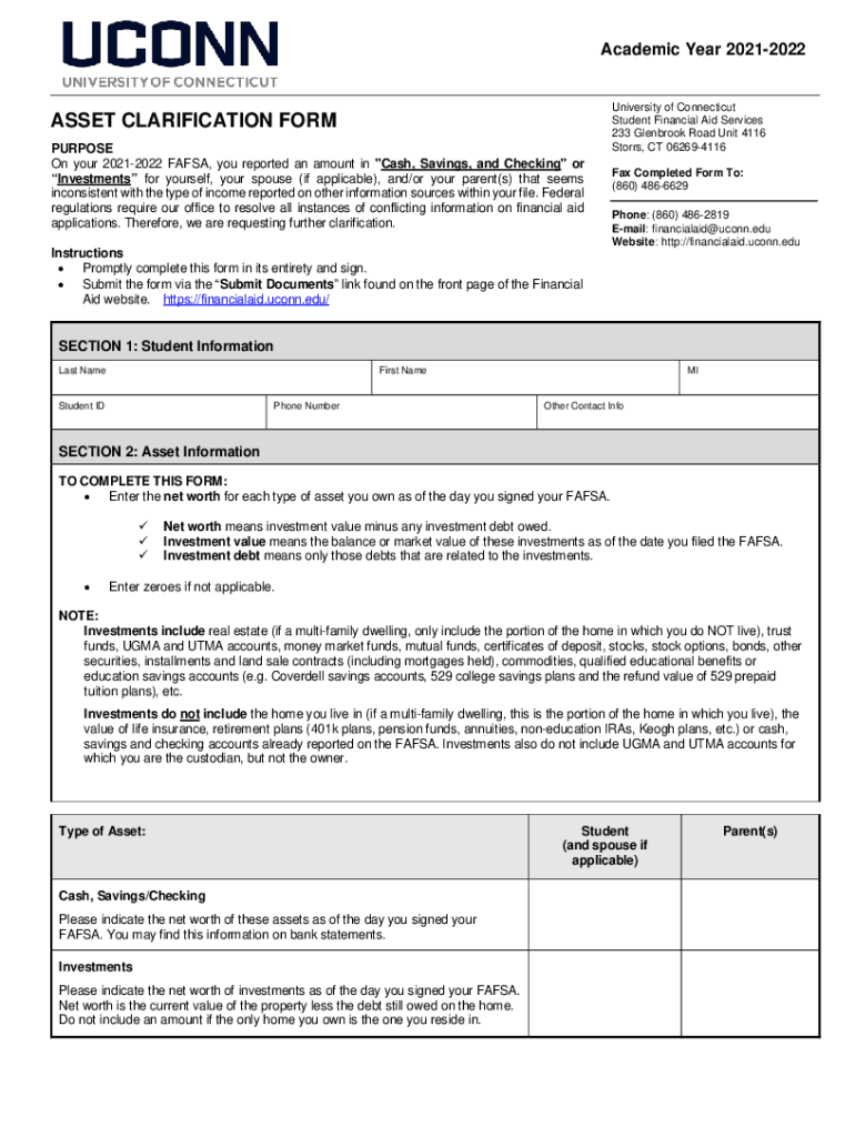 Fillable Online financialaid uconn financialaid.uconn.eduwp-contentuploadsUniversity of ...