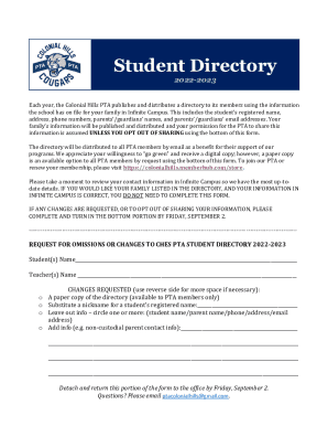 Fillable Online www.ptotoday.comfilesharingdocumentStudent Directory ...