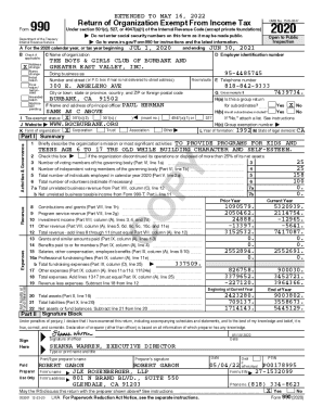 Fillable Online - THE BOYS & GIRLS CLUB OF BURBANK AND 2020 990 CLNT ...