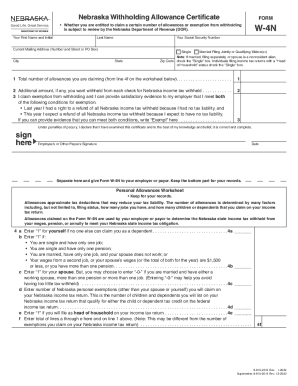 Fillable Online Nebraska Income Tax WithholdingNebraska Department ...