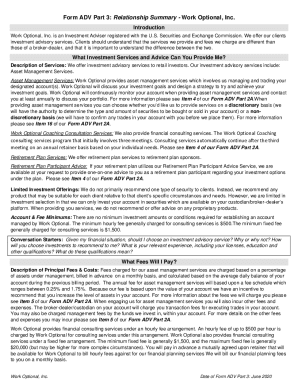 Fillable Online Work Optional Form ADV Part 3 Fax Email Print - pdfFiller