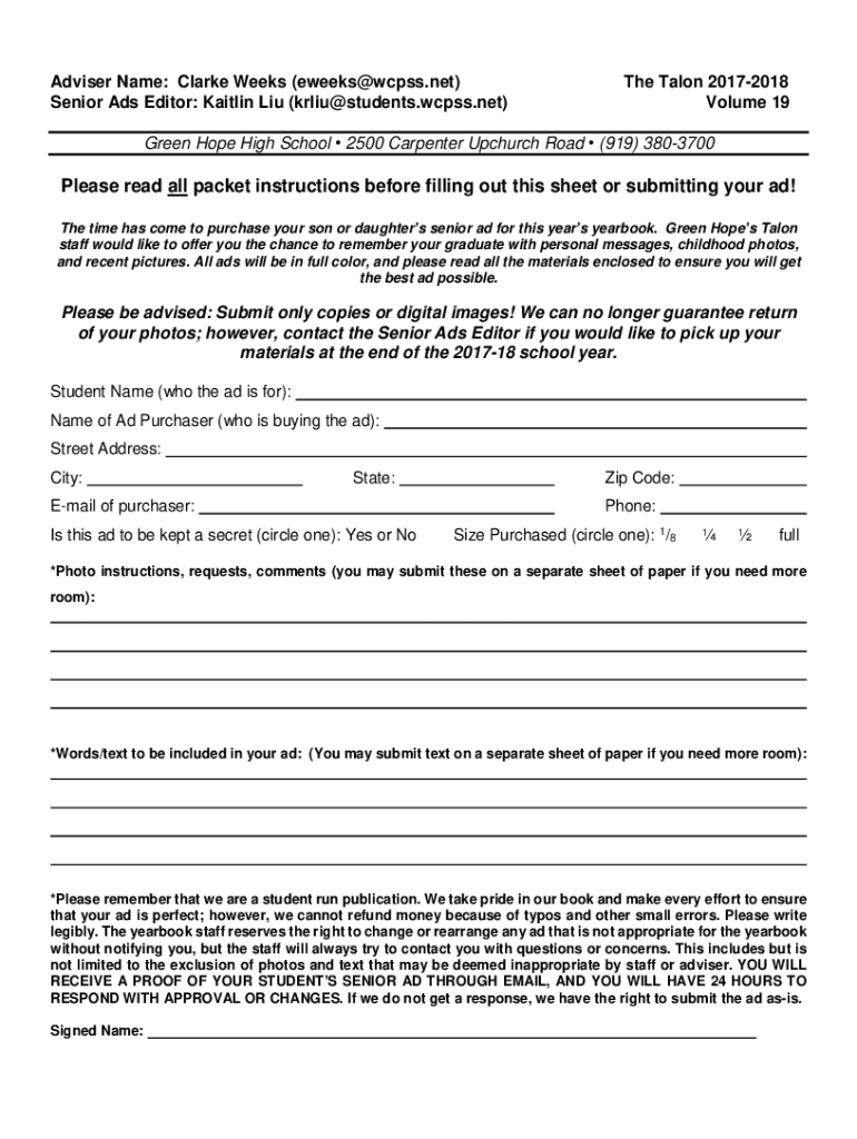 Fillable Online Adviser Name: Clarke Weeks (eweekswcpss.net) Fax Email Print - pdfFiller