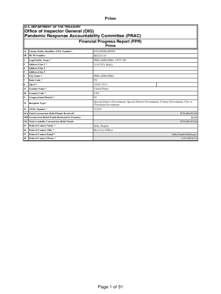 Fillable Online oig.treasury.govsitesoigTreasury OIG & PRAC Financial ...