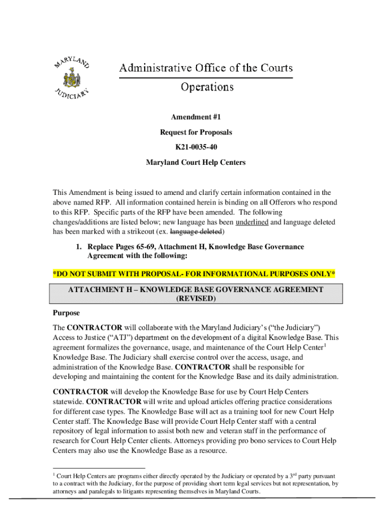 Fillable Online dhs.maryland.govdocumentsRequest for ProposalAMENDMENT ...