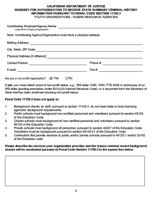 Fillable Online CALIFORNIA DEPARTMENT OF JUSTICE Application for ...