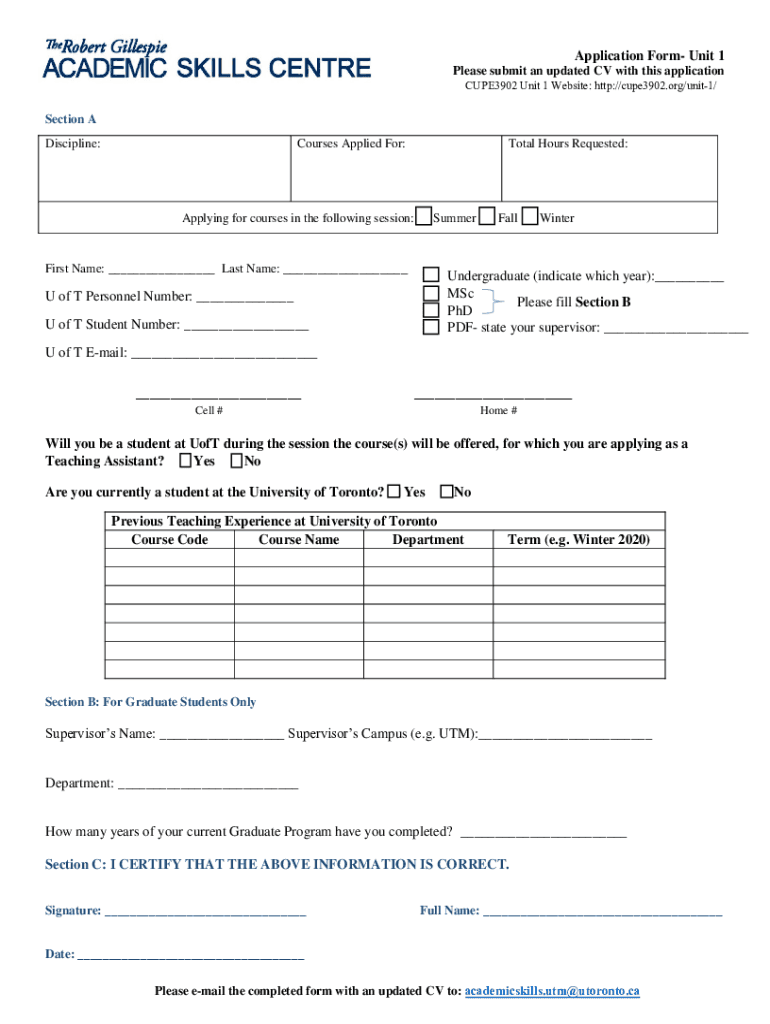 Fillable Online fill.ioCPS-Unit-1-TA-ApplicationFill - Free fillable CPS Unit 1 TA Application ...