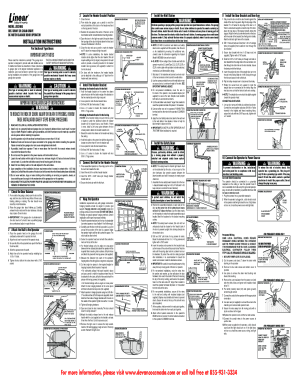 Fillable Online Linear, LDCO800, DC motor garage door operator ...