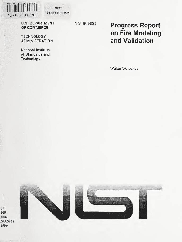 Fillable Online nvlpubs nist Progress report on fire modeling and validation Fax Email Print ...