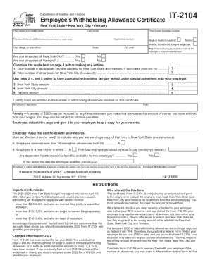 Fillable Online www.upstate.edu pdf formsIT-2104 Employees Withholding ...