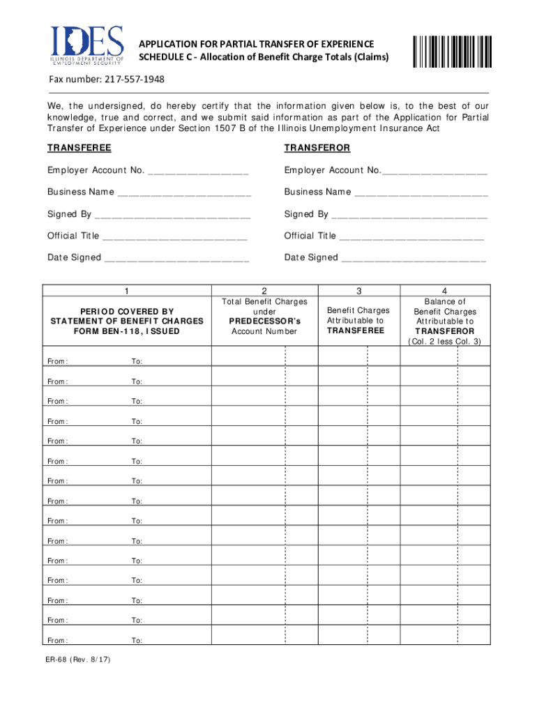 Fillable Online ides illinois Schedule C- Allocation of Benefit Charge ...