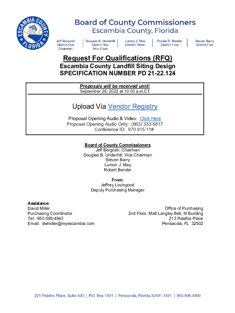 Fillable Online Request For Qualifications (RFQ) Upload Via Vendor Registry Fax Email Print ...