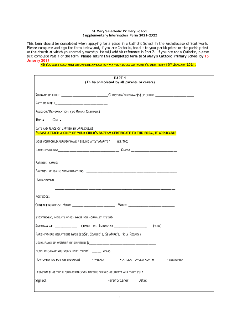 Fillable Online www.suffolk.gov.ukassetsChildren-families-andST MARYS ...