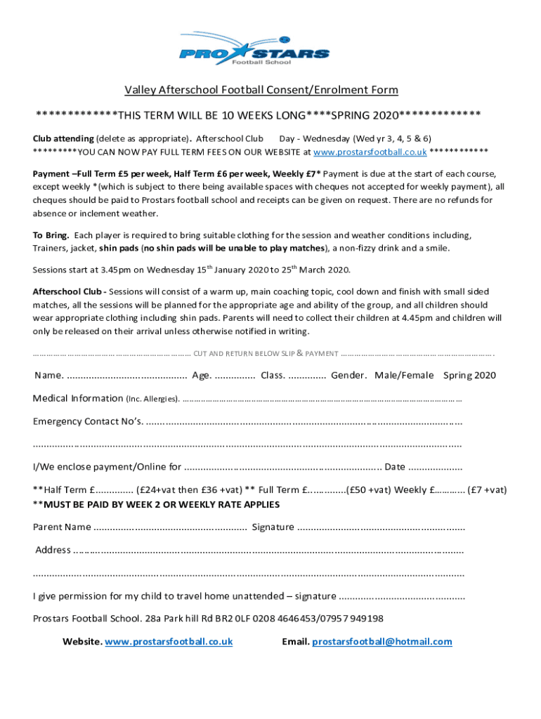 Fillable Online www.pdffiller.com535359798--Valley-AfterschoolValley ...