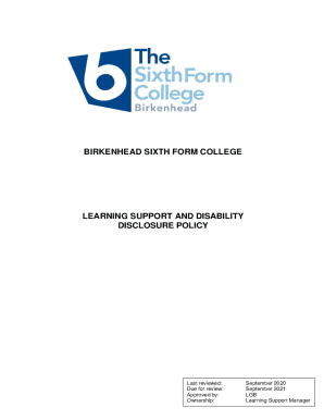 Fillable Online BIRKENHEAD SIXTH FORM COLLEGE LEARNING ... - Schudio ...