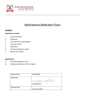 Fillable Online Medication Administration Policy - Department of Health ...