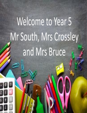 Fillable Online Year 5 Mr South, Mrs Crossley and Mrs Bruce - Schudio ...