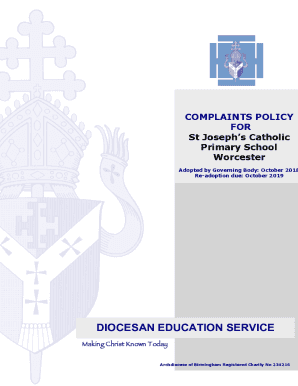 Fillable Online St Joseph's Catholic Primary School Worcester Fax Email Print - pdfFiller
