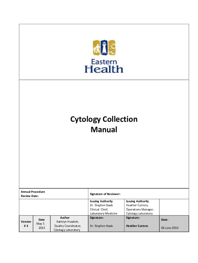 Fillable Online www.gov.nl.caCytology-Collection-Manual-Cytology ...