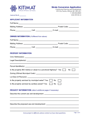 Fillable Online Strata Conversion Application. Page 1 of 4 Fax Email Print - pdfFiller