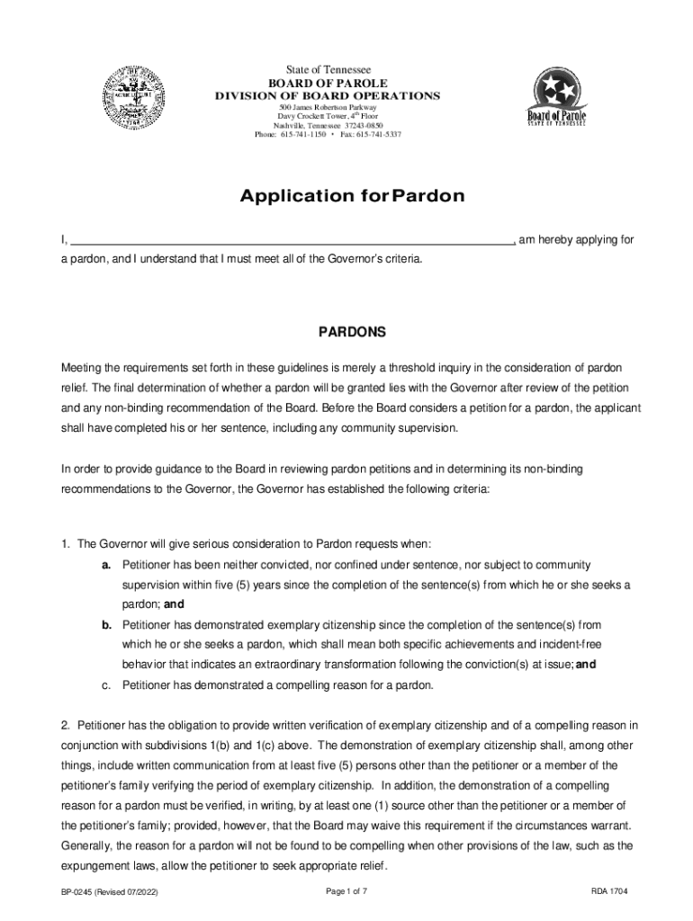 Fillable Online Tennessee must reform and modernize its parole system ...