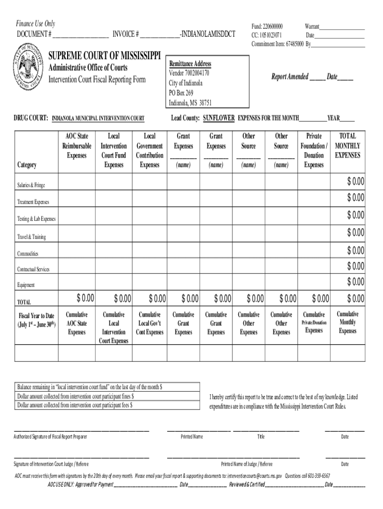 Fillable Online courts ms www.mssc.state.ms.ustrialcourtsFinance Use ...