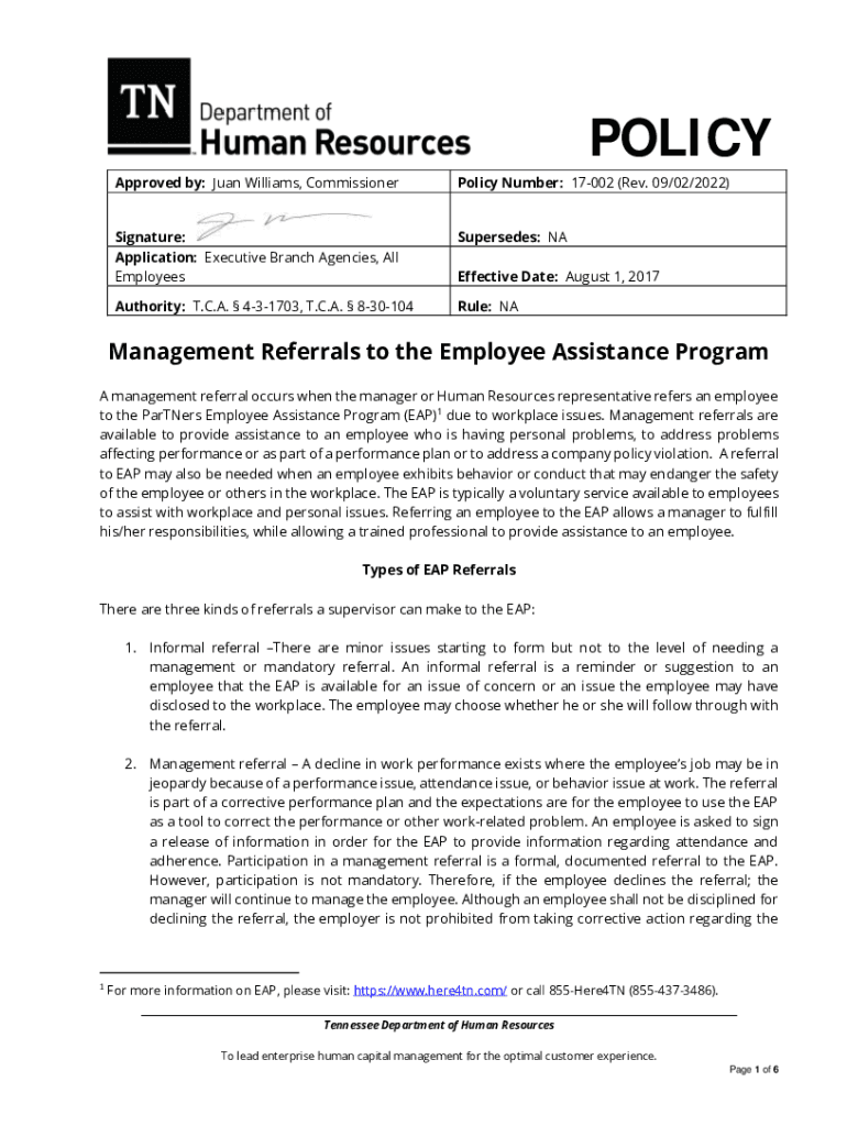 Fillable Online Policies & Resources - Tennessee Fax Email Print ...