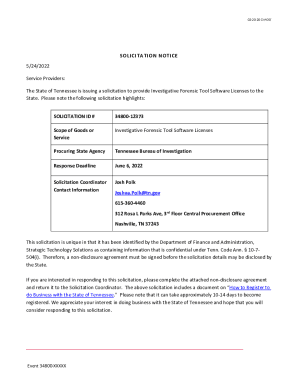 Fillable Online Solicitation Notice - Tennessee Fax Email Print - pdfFiller
